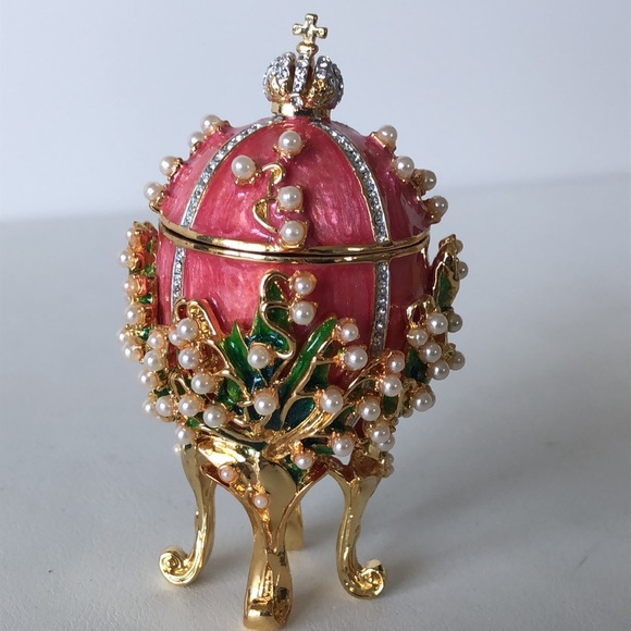 AKM | Accents | Akm Lily Of The Valley Faberge Style Easter Egg Pink ...